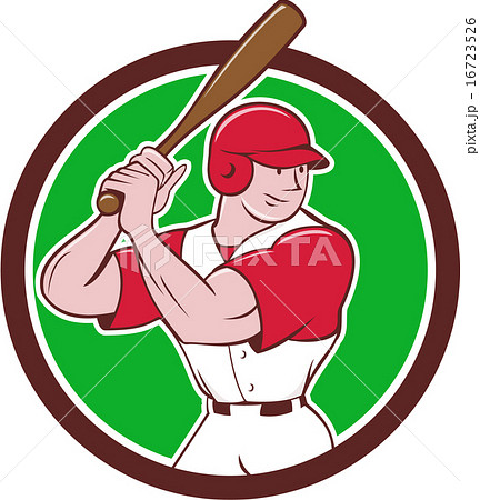 Baseball Player Batting Stance Circle Cartoonのイラスト素材 [16723526] - PIXTA