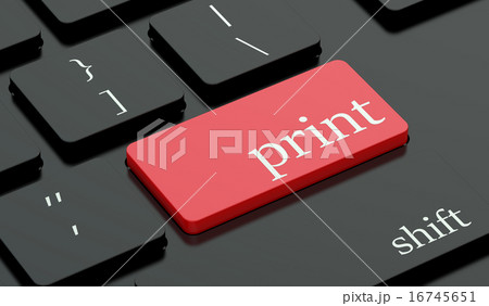 Print concept, red hot key on keyboardのイラスト素材 [16745651] - PIXTA