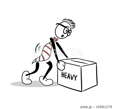 Cute cartoon lifting heavy boxのイラスト素材 [16881279] - PIXTA