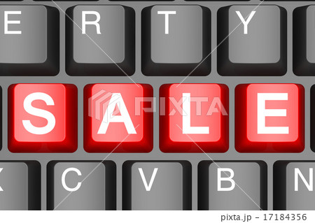 Red sale button on modern computer keyboardのイラスト素材 [17184356] - PIXTA