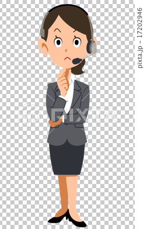 Thinking operator women - Stock Illustration [17202946] - PIXTA