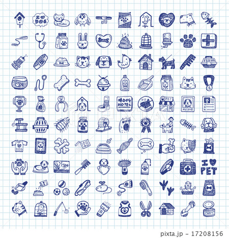 doodle pet iconsのイラスト素材 [17208156] - PIXTA
