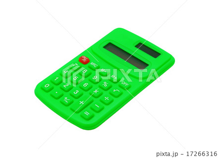 green calculation isolated on whiteの写真素材 [17266316] - PIXTA