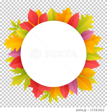 Colorful Autumn Leaves Round Frame - Stock Illustration [17281822] - PIXTA