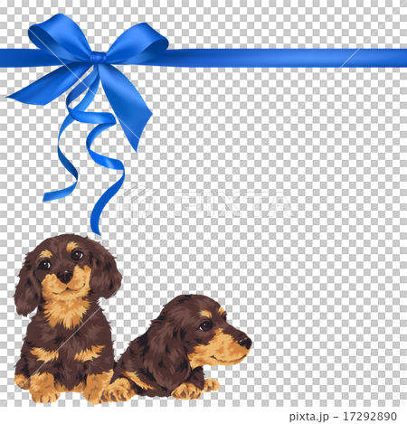 Cute dog and ribbon - Stock Illustration [17292890] - PIXTA