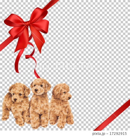 Cute dog and ribbon - Stock Illustration [17292915] - PIXTA