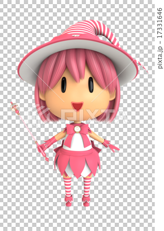 Pink magical girl - Stock Illustration [17331646] - PIXTA