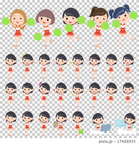 cheerleader, girl, facial expression - Stock Illustration [17488935 ...
