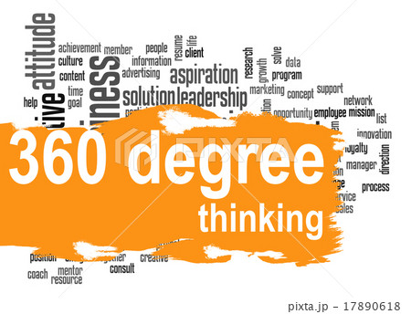 360 Degree Thinking word cloud with orange bannerのイラスト素材 [17890618] - PIXTA
