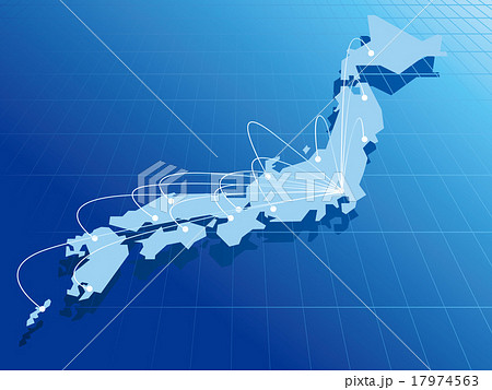 japan Map Network Vectorのイラスト素材 [17974563] - PIXTA