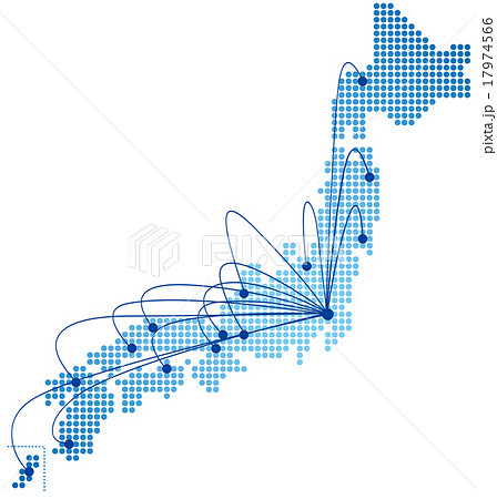 japan Map Network Vectorのイラスト素材 [17974566] - PIXTA