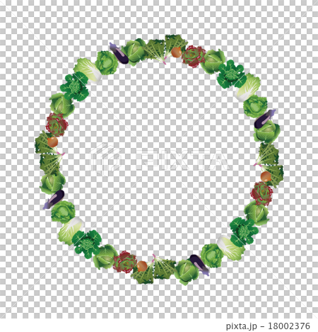 Vegetable frame (round · lettuce etc.) - Stock Illustration [18002376 ...