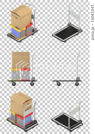 Isometric view and side view of dolly - Stock Illustration [18065845 ...