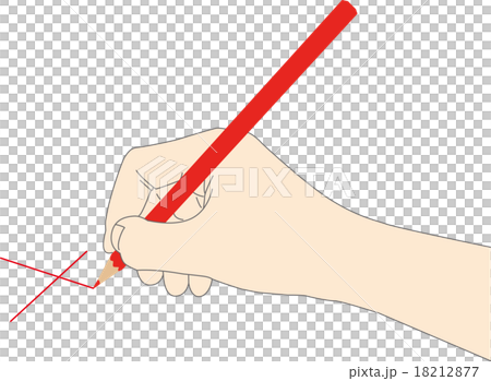 Write a cross with a red pencil - Stock Illustration [18212877] - PIXTA