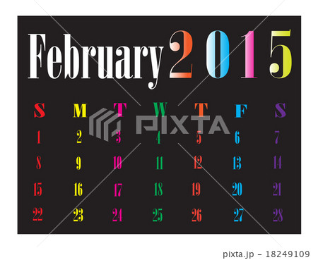 Calendar February 2015のイラスト素材 [18249109] - PIXTA