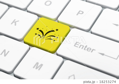Holiday concept: Fireworks on computer keyboardのイラスト素材 [18253274] - PIXTA