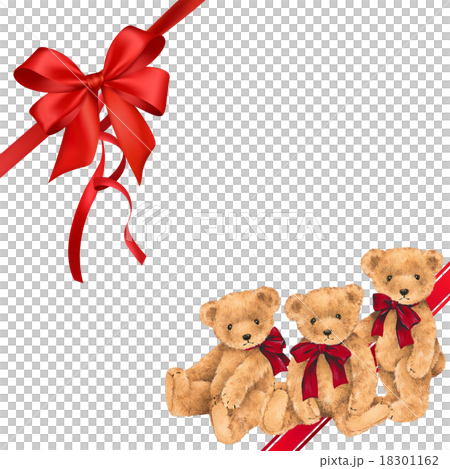Cute bear and ribbon decorations - Stock Illustration [18301162] - PIXTA
