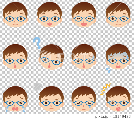 Children boys face icon expression set - Stock Illustration [18349483 ...
