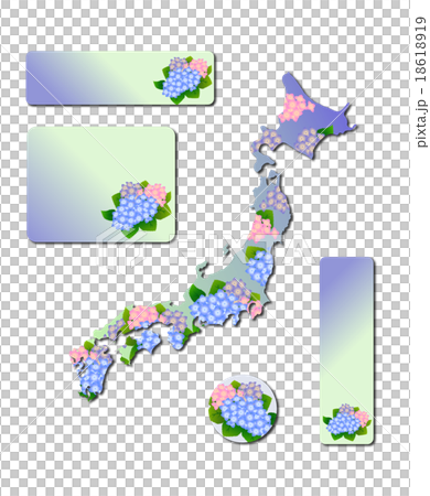 Hydrangea pattern Japanese Islands and Frames - Stock Illustration ...