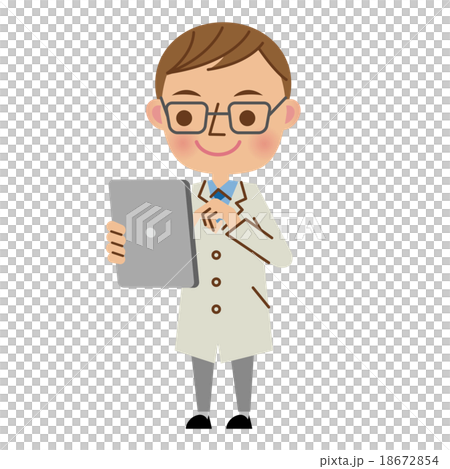 Doctor using a tablet terminal Doctor - Stock Illustration [18672854 ...