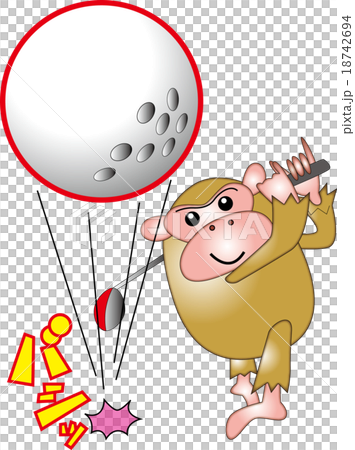 Monkeys playing golf - Stock Illustration [18742694] - PIXTA