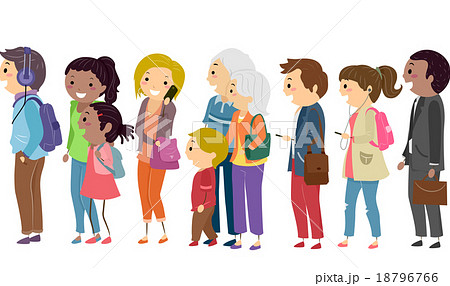 Stickman People Patiently Waiting on Queueのイラスト素材 [18796766] - PIXTA