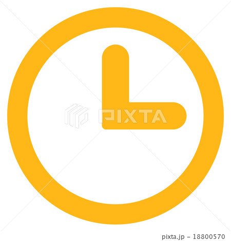 Clock flat yellow color iconのイラスト素材 [18800570] - PIXTA