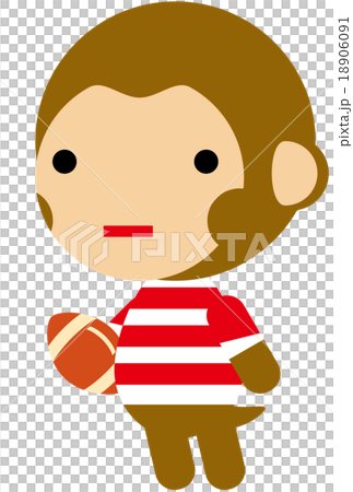 Monkeys playing rugby - Stock Illustration [18906091] - PIXTA
