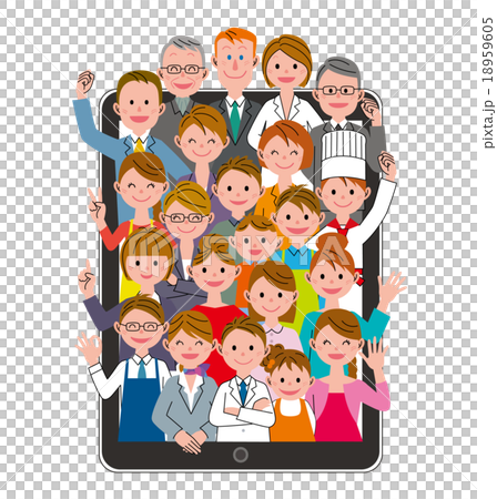 Tablet people - Stock Illustration [18959605] - PIXTA