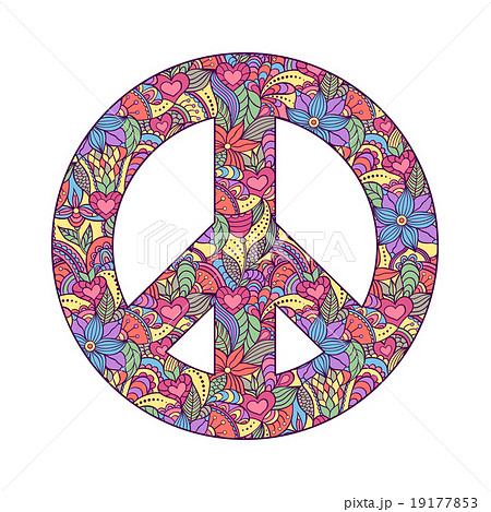 peace symbol on white backgroundのイラスト素材 [19177853] - PIXTA