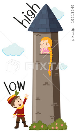 Opposite adjective low and highのイラスト素材 [19215249] - PIXTA