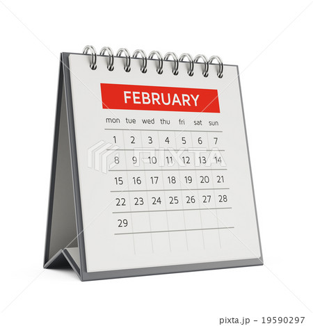 3d february desktop calendarのイラスト素材 [19590297] - PIXTA