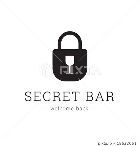 Vector minimalistic secret bar logo with littleのイラスト素材 [19622061] - PIXTA