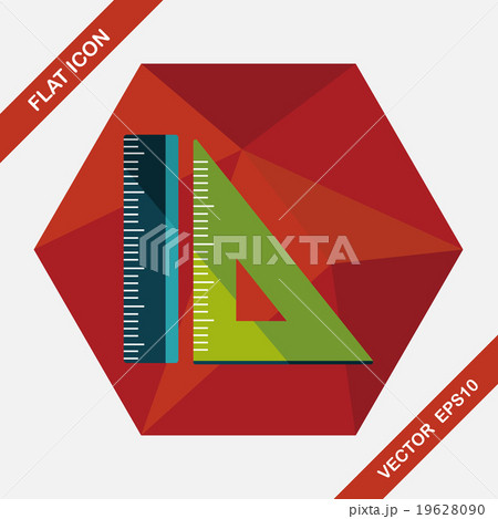 Ruler flat icon with long shadow,eps10のイラスト素材 [19628090] - PIXTA