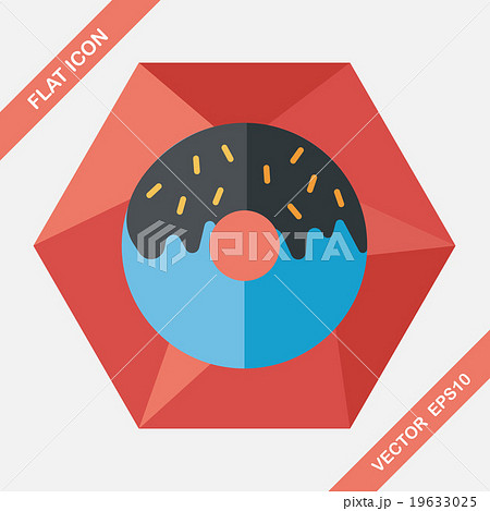 Donut flat icon with long shadow,eps10のイラスト素材 [19633025] - PIXTA