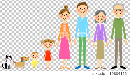 Three generations families side by side - Stock Illustration [19804153 ...