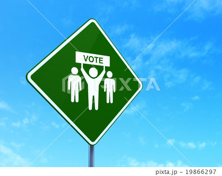 Political concept: Election Campaign on road signのイラスト素材 [19866297] - PIXTA