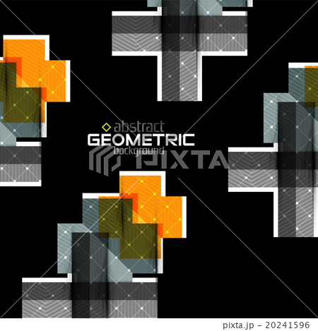 Colorful geometric shapes with texture on blackのイラスト素材 [20241596] - PIXTA