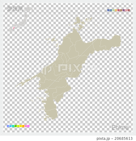 Map of Ehime Prefecture - Stock Illustration [20685613] - PIXTA
