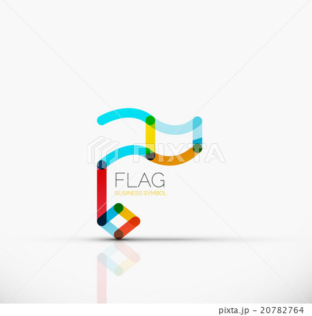 Logo flag, abstract linear geometric business iconのイラスト素材 [20782764 ...