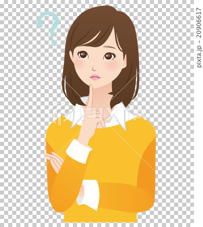Women's doubts pose facial expression - Stock Illustration [20906617 ...