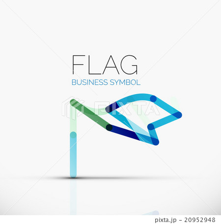 Logo flag, abstract linear geometric business iconのイラスト素材 [20952948 ...