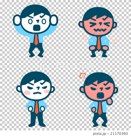 A set of angry businessmen - Stock Illustration [21170360] - PIXTA