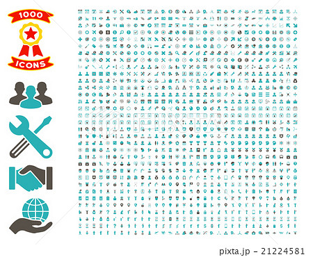 Set Of 1000 Flat Vector Iconsのイラスト素材 [21224581] - PIXTA