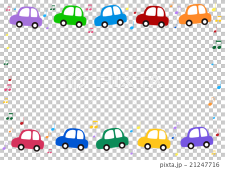 Frame of colorful cars and ounces - Stock Illustration [21247716] - PIXTA