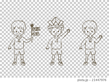Children's Day line drawing is cute - Stock Illustration [21447976] - PIXTA