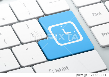 Time concept: Watch on computer keyboardのイラスト素材 [21880271] - PIXTA