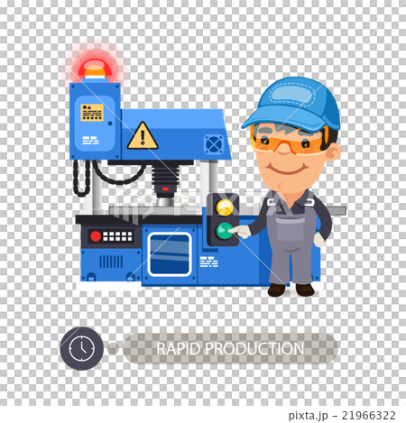 Worker and Milling Machine - Stock Illustration [21966322] - PIXTA