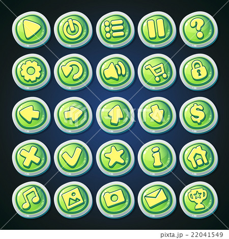 Comic cartoon buttons setのイラスト素材 [22041549] - PIXTA