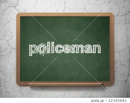 Law concept: Policeman on chalkboard backgroundのイラスト素材 [22105691] - PIXTA